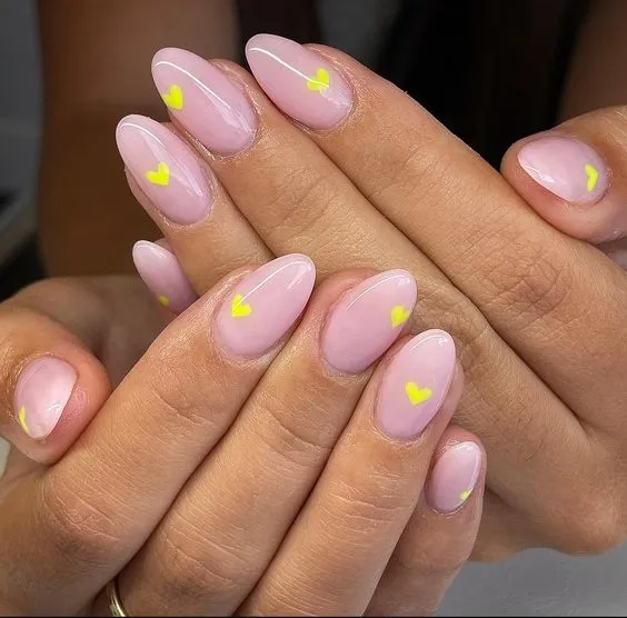 Pink and yellow nails store